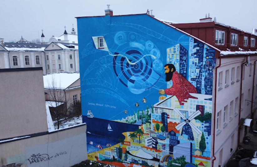 Israeli artist creates massive mural to celebrate 700 years of Vilnius ...