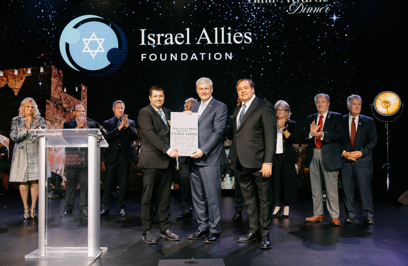 Former Canadian PM Stephen Harper honored by Israel Allies Foundation ...